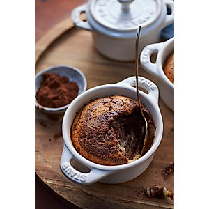 STAUB Ceramics Dutch Oven 3-piece Mini Round Cocotte, White