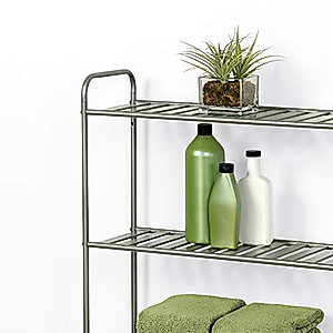 Zenna Home 2265NN Slat Style Bathroom Space Saver, Satin Nickel