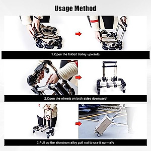 CNQLIS Folding Hand Truck,Portable Carrying Cart, Compact, Mini Lightweight for Travel/Auto/Moving/Office Use,12in.Hx9in.W Fits Most Backpacks- 55lbs Lightweight Hand Truck