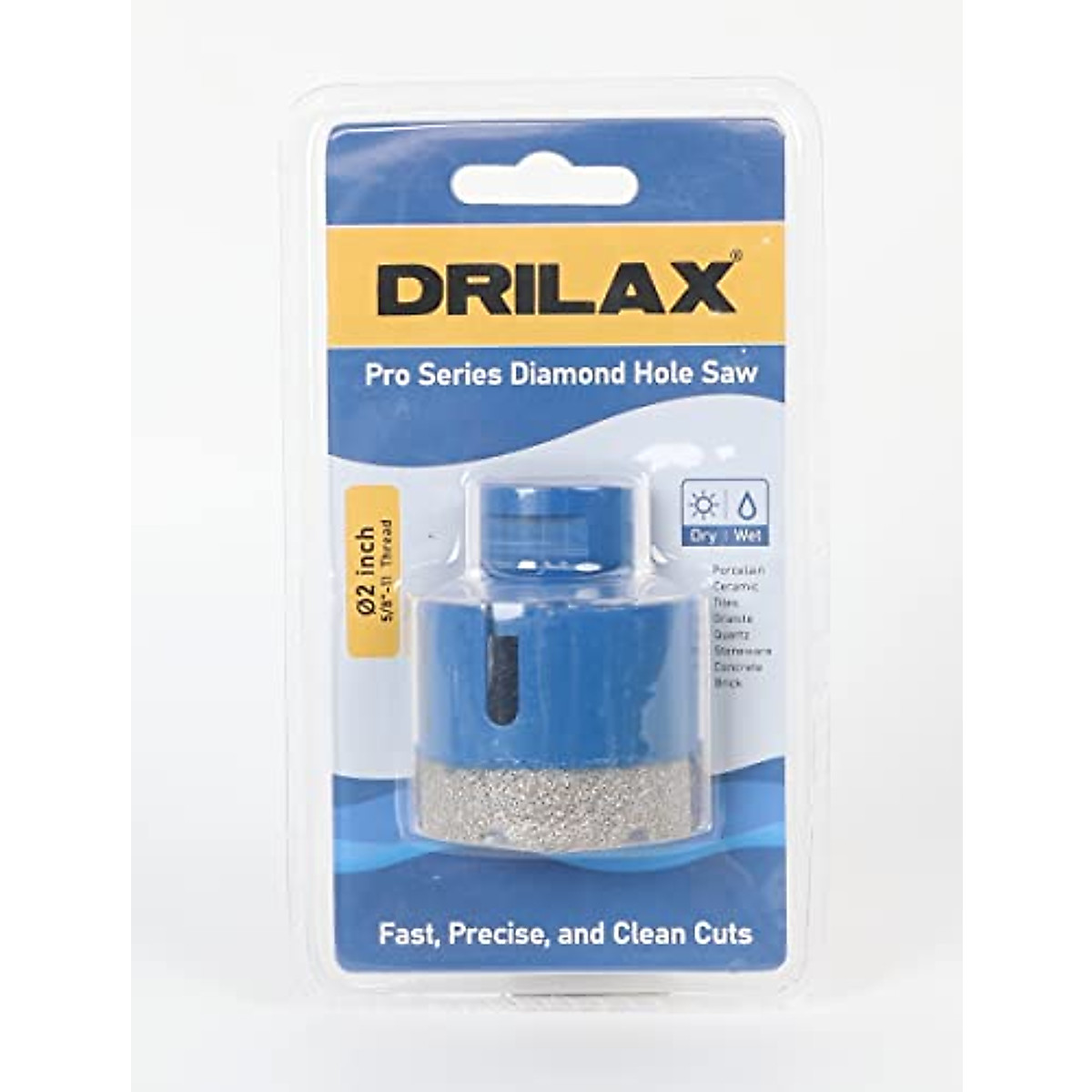 2 inch Diamond Hole Saw Heavy Duty Masonry Drill Bit for Concrete, Granite, Quartz, Porcelain, Ceramic Tile, Brick Cinder Blocks 5/8"-11 Thread Connection for Angle Grinders 2 Diamond Hole Saw