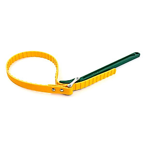 QWORK 15" Belt Strap Wrench, Multi-Purpose Adjustable Strap Oil Filter Wrench with 35 7/16" Capacity
