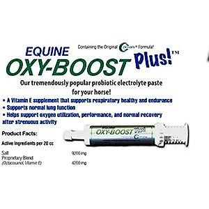 Oxy-Gen Oxy-Boost Probiotic Electrolyte Paste for Horses | Contains Vitamin E, Omega 3, Omega 6 and Octacosanol For Enhanced Performance | 80cc Paste (4 Doses)| Made in USA