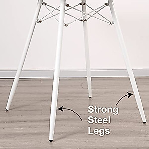 RokiaTek Round Dining Table Dia 31.5" Wood Top Metal Legs Simple Modern Leisure Table for Kitchen Dining Room Cafe Office Conference Coffee Room 2 to 4 People, White