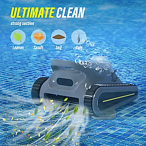 Seauto New Crab Cordless Robotic Pool Vacuum Cleaner Waterline Cleaning, Wall-Climbing, Intelligent Route Planning