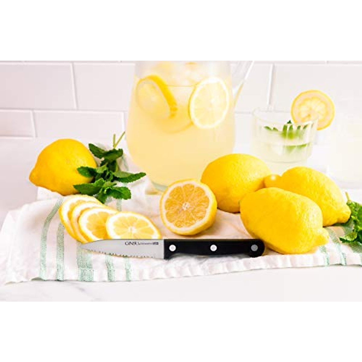 GINSU Kiso® Dishwasher Safe and Always Sharp, 18 Piece Black Knife Set with Black Block