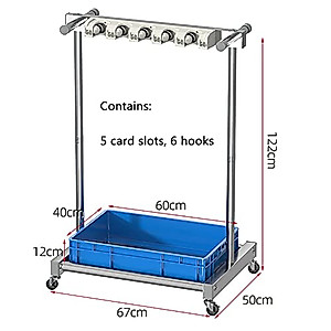 Cart Cleaning Tool Tower Mop Holder Umbrella Stand,Broom and Mop Holder Put Wet Mops Movable Commercial Mop Rack Cleaning Tool Cart Storage for Garden Garage Organizer Mop Drain Rack