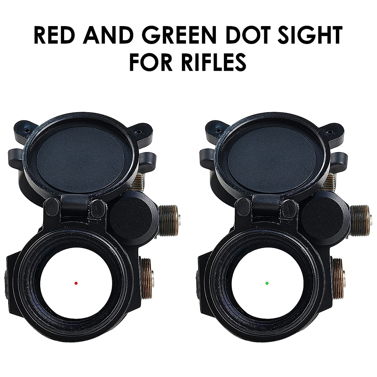 Airsoft Rifle Scope Tactical Compact, Red/Green DOT Sight, Scope with Integrated Green Laser for Rifles, with Picatinny Cantilever PEPR Mount, Side Red Green Dot and Green Aiming Laser Sight