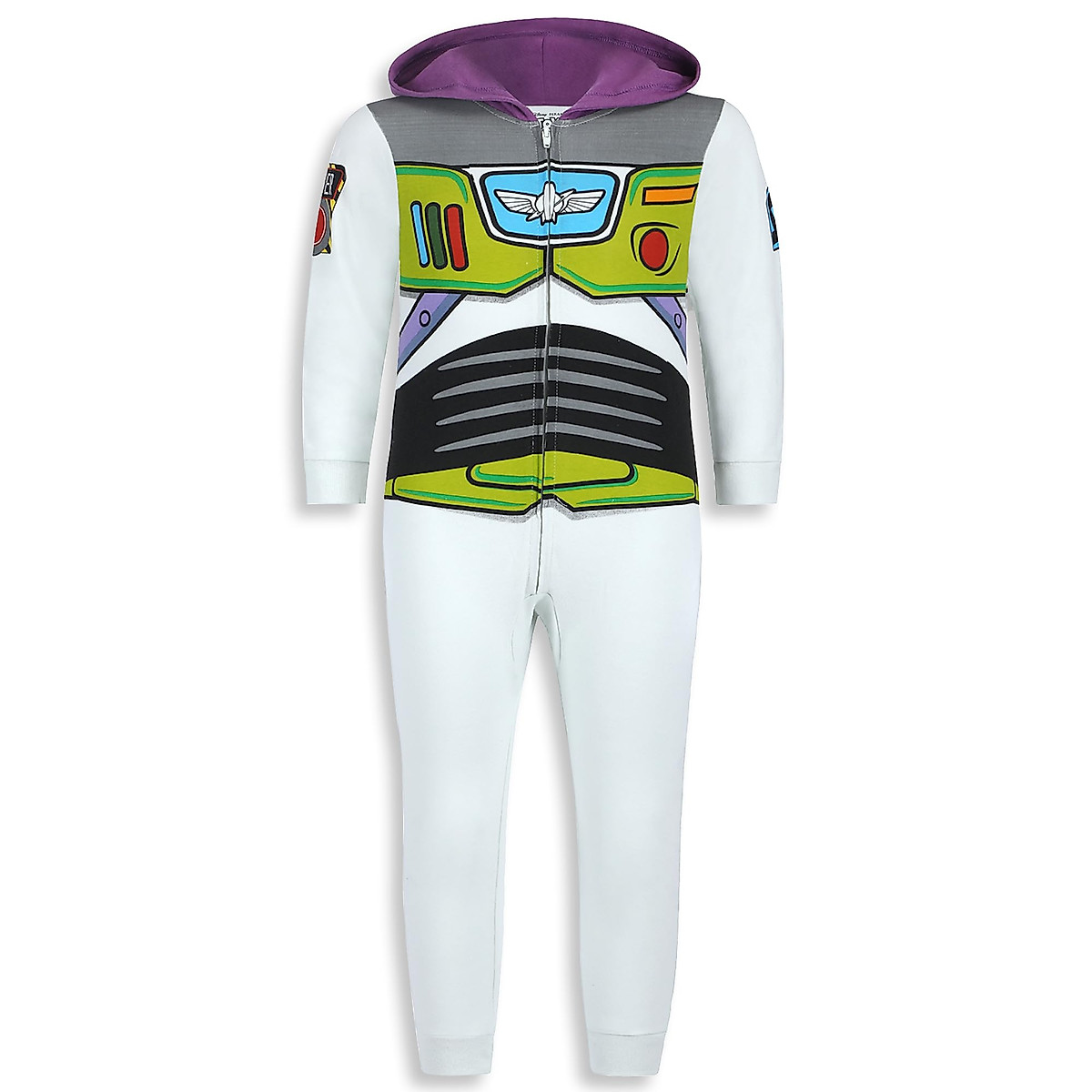 Disney Toy Story Woody or Buzz Lightyear Boys’ Hooded Romper for Newborn, Infant and Toddler – Blue/Yellow or White