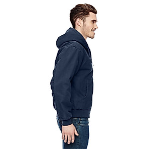 Dri-Duck Men's 5020 Cheyenne Hooded Work Jacket, Navy, Medium