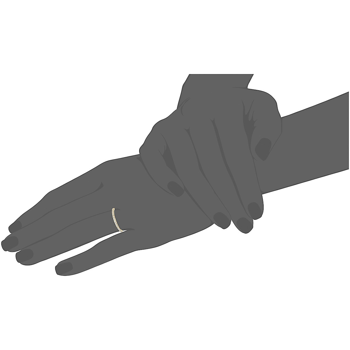 Amazon Essentials Yellow Gold-Plated Sterling Silver Infinite Elements Cubic Zirconia Clear Round Cut Eternity Band Ring, Size 8 (previously Amazon Collection)