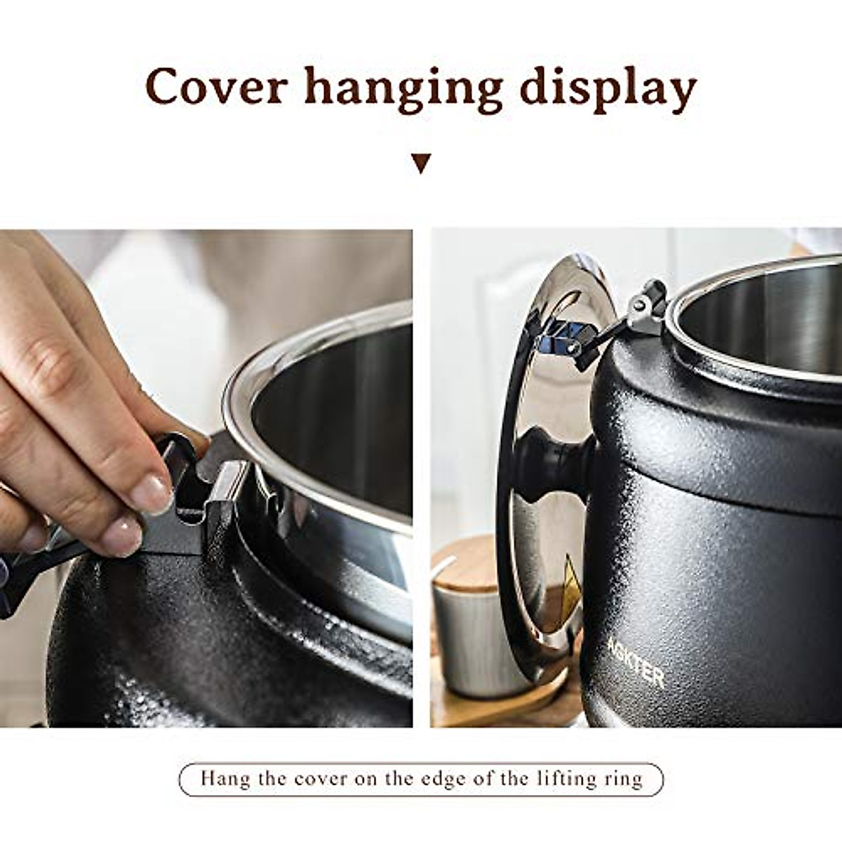 Agkter Electric Soup Warmer With Spoon 10.5-Quart Black