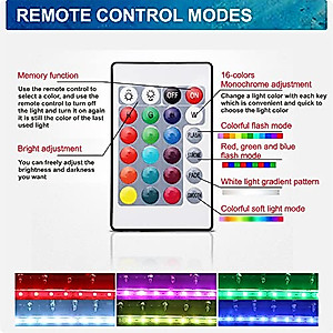 Mayvilife Aquarium Air Bubble Light, IP68 Waterproof Color Change Fish Tank Light with 16 Colors & 4 Flash Modes -12in