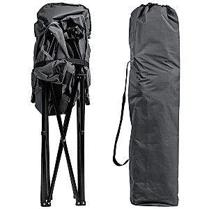 Giantex Portable Camping Chair, Moon Saucer Chair, Outdoor Folding Chair with Soft Padded Seat, Lawn Chair with Cup Holder and Carry Bag (Grey)