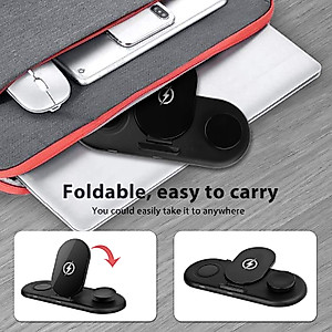 Wireless Charging Station 3 in 1, Fast Wireless Charger for Samsung Galaxy Watch 4, Active 2 Series and Galaxy Buds Series, Phone Charger Stand Dock Compatible with Samsung Galaxy S22 S20 Note(Black)