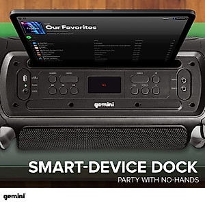 Gemini Sound GSYS-2400 Compact Home Stereo System | 2000W Peak Power | Bluetooth, USB & Analog and Digital Inputs | Multi-Color LED Party Lighting | Ideal for Parties, Karaoke & Home Theater