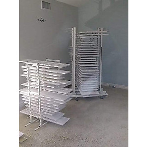 Freestanding 30-Door Dry Rack & Rotating Spray Stand