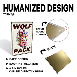 Wolf's Pack 8X12 Inch Retro Look Tin Decoration Art Sign for Home Kitchen Bathroom Farm Garden Garage Inspirational Quotes Wall Decor