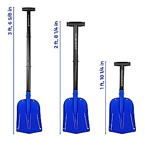 PUFFERFISH Really Big Sand Shovel™ - Sand Shovel for Beach, Foldable Shovel for Sand Castles, Lightweight Collapsible 4 Piece Aluminum Shovel,Customizable to 3 Different Lengths, Weight 1.7 Pounds
