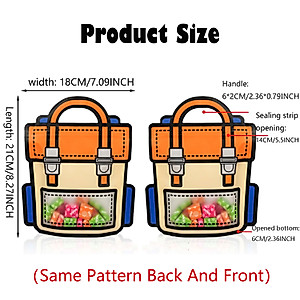 AHUIFT Cute Christmas Goodie Bags For Kids Party Favor Reusable Ziplock 2D Treat Bags With Handle For Candy, Snack, Birthday, Party Gift BackPack Style 10 PCS Orange
