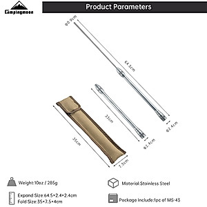 Campingmoon Pocket Bellows Fire Bellows Stainless Steel Camping Blow Fire Tube by Mouth Telescopic Campfire Tool