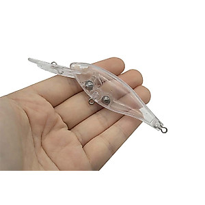 10PCS Unpainted Lure Blanks 8.53g 9.8cm with 4mm Free Fishing Eye Crankbait Baits Simulation Blank Body Clear Hard Baits Trout Salmon Minnow Lure Popper Lures Topwater Freshwater 8195