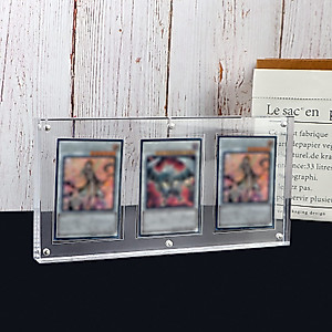Auveach 1 Pack 35PT Acrylic TCG Triple Cards Frames, One-Touch-Open, Card Display, Clear Card Stands, Transparent Card Stands (Triple 1 Pack, 20mm)