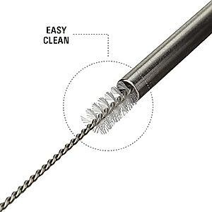 Avana Metal Reusable Straws with Case and Silicone Tips for Water Bottles and Tumblers, Deep Ocean/Grey/Black, (3-Pack)