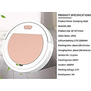 Robot Vacuum, 1800Pa Super Suction, 90 Min Running Time, Quiet, Robotic Vacuum Cleaner for Pet Hair, Hard Floor, Carpet (12.6X2.56, Black)