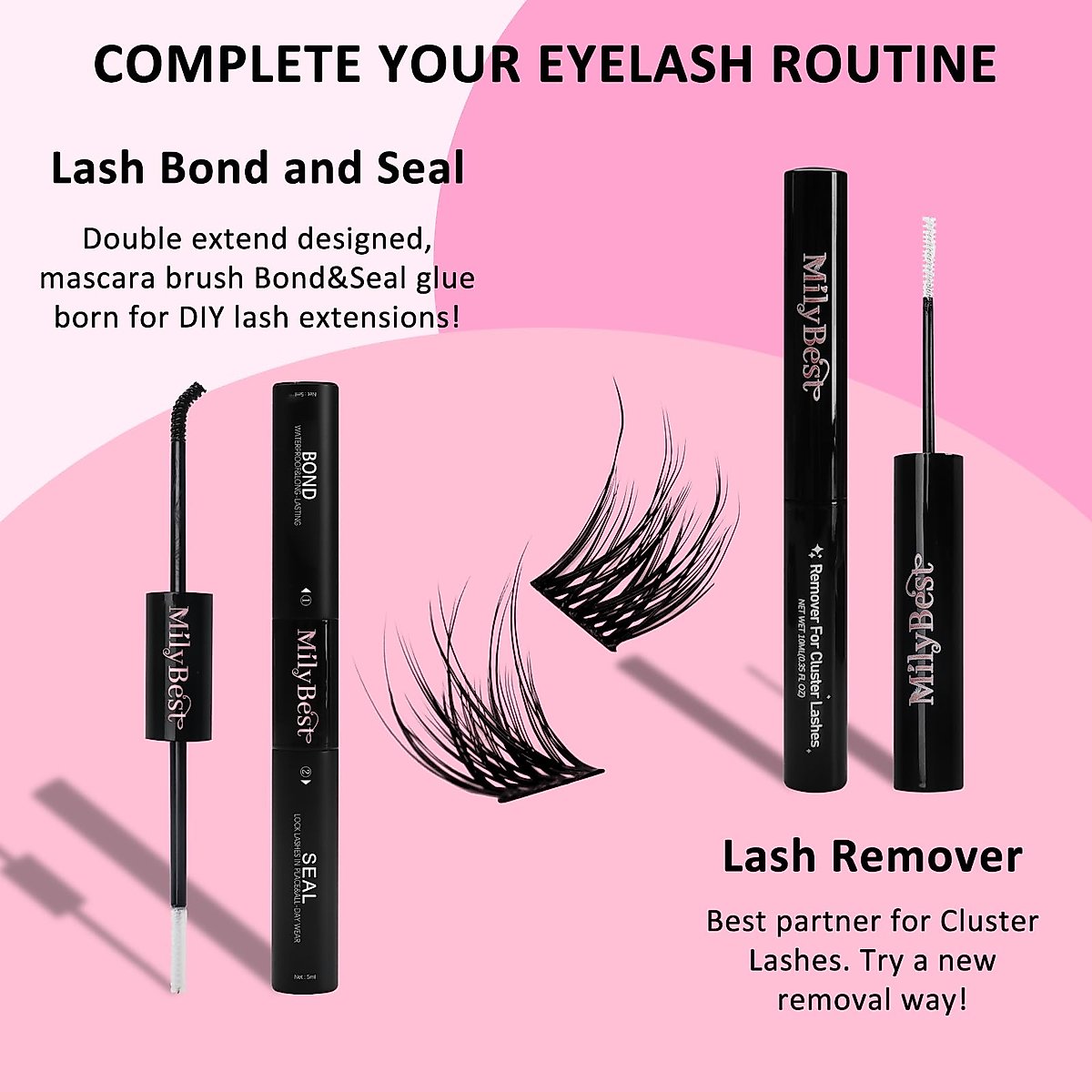 MilyBest Lash Clusters DIY Eyelash Extensions 168 Clusters Lashes Natural Look C D Curl 10-18MM Individual Lashes Cluster Eyelash Clusters Extensions Wispy Eyelashes DIY at Home, H09
