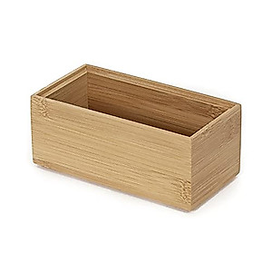 Compactor Osaka Bamboo Storage Box, Extra Small Stackable Wood Storage Box, 15 x 7.5 x H. 6.5 cm, Natural Bamboo, Brown RAN6966