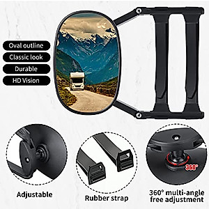 Towing Mirrors Mirror Extensions for Towing Universal Trailer Clip on Mirror Side Mirror Extensions for Towing Adjustable 360 Degree Rotation Extends Camper Towing Mirrors for Car Truck Black(2 Pcs)