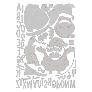 Sizzix Thinlits Die Set 49PK Santa Greetings Colorize by Tim Holtz | 666338 | Metal, Wafer-Thin Cutting Dies for Scrapbooking, Embossing, Journalling, Silver