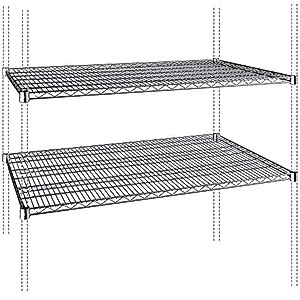 Regal Altair Chrome Wire Shelving |Pack of 2 Shelves| Heavy Duty NSF Storage Shelves (18''W x 48''L)