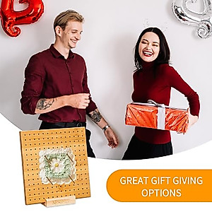 Crochet Blocking Board, Granny Square Blocking Board with 12 Stainless Steel Rod Pins, Gifts for Mothers & Grandmothers & Knitting and Crochet Lovers （Bamboo, 7.8"）