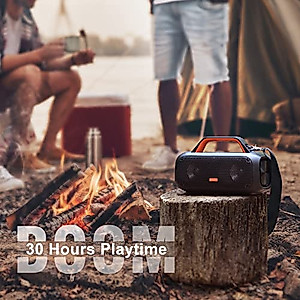 Bluetooth Speaker, DOSS Extreme Boom Outdoor Speaker with IPX6 Waterproof, 60W Mighty Sound, Deep Bass, 30H Playtime,10400mAh Power Bank,Portable Speaker with Detachable Strap for Outdoor, Pool-Orange