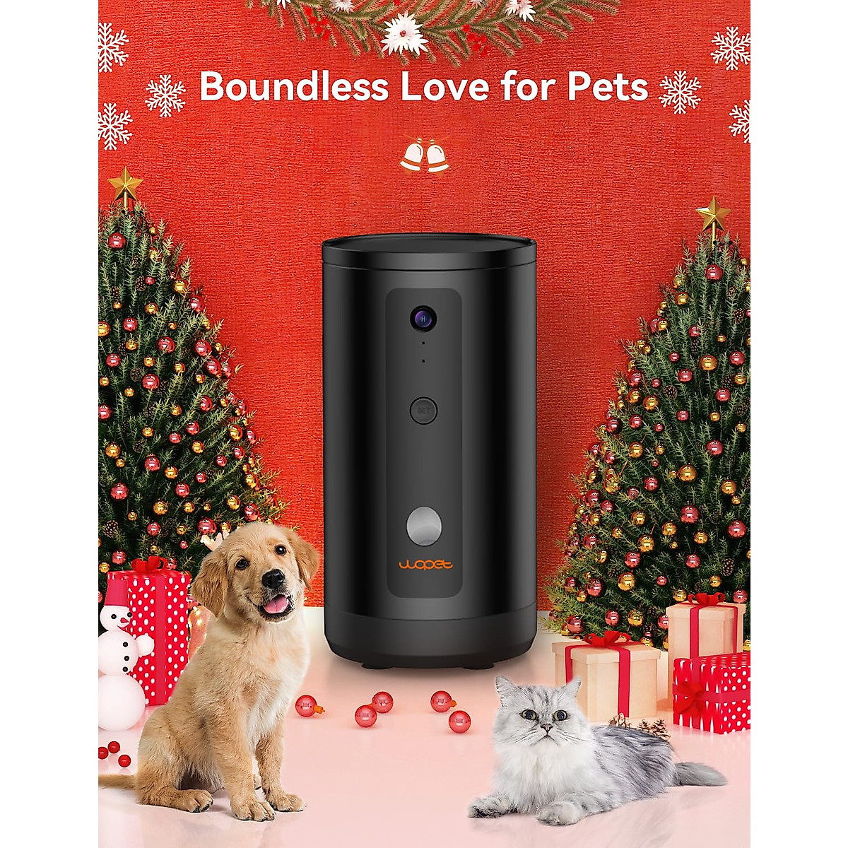 WOPET Smart Pet Camera:Dog Treat Dispenser, Full HD WiFi with Night Vision for Pet Viewing,Two Way Audio Communication Designed for Dogs and Cats,Monitor Your Pet Remotely