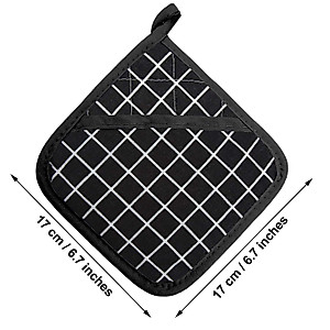 Large Pot Holders Oven Mitts Set Heat Resistant Pot Holders Square Pot Holder Hot Pads Trivet for Kitchen Cooking and Baking (4 Pieces)