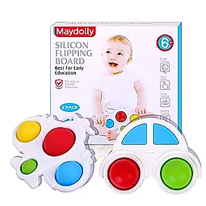 Maydolly Baby Toy for Toddler Kids Ages 6 Months and Up, Kids Sensory Toys Silicone Flipping Board Early Educational Toddler Baby Toy