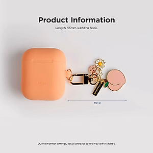 elago AirPods Keyring [PEACH] - Charm for AirPods, Handbag, Tote, Purse, Backpack, Bag, Car Key, Durable Keychain, Sturdy material, Cute Accessories for Women