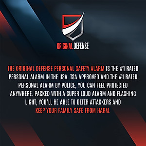 Original Defense® Siren Self-Defense Alarm (Mint) - 130 dB Keychain Alarm with LED Strobe Light for Women, Children, and Elderly - Police Recommended