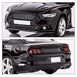 BDTCTK 1/36 GT Police Car Model Zinc Alloy Die-Cast Pull Back Vehicles Kid Toys for Boy Girl Gift (Black)