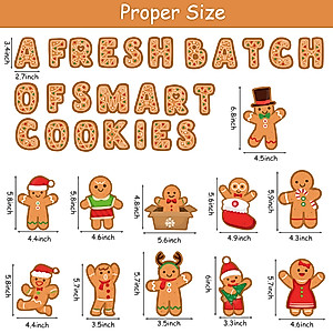 Haooryx 70Pcs Winter Christmas Mini Gingerbread Bulletin Board Classroom Decoration, Gingerbread Man Paper Cut-Outs Blackboard Border Decor for Christmas Party Home School Classroom Window Wall Decor