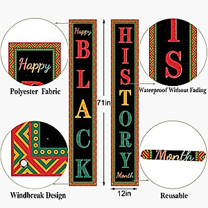 Black History Month Decoration Outdoor Happy Black History Month Banner African American Juneteenth Decoration and Supplies for Home Party