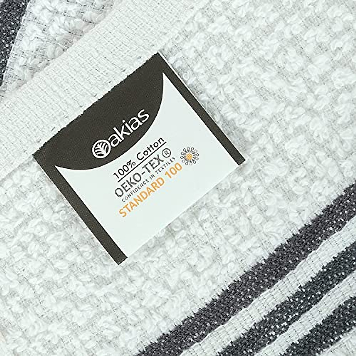 Oakias Terry Dish Cloths Grey (12 Pack, 12 x 12 Inches) – Cotton Dish Towels – Highly Absorbent & Quick Drying Kitchen Towels – Pop Corn Style…