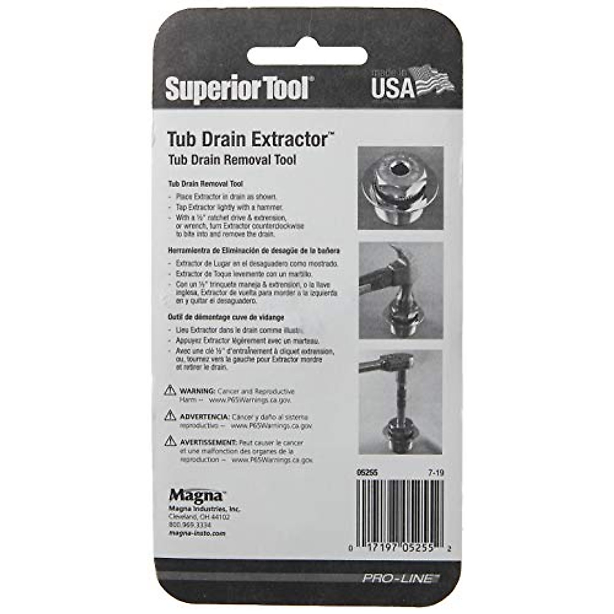 Superior Tool 05255 1.5" Tub Drain Extractor-Removes One and a Half Inch Old or Stubborn Tub Drains