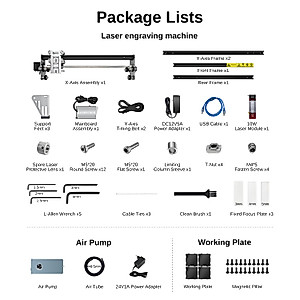 LASER TREE 80W Laser Engraver, 10000mW(10W) Laser Output Laser Engraving Cutter with Air Assist Pump & Magnetic Pad Kit, Built-in FAC, Eye Protection Laser Engraver for Wood Acrylic, Leather, Class 4