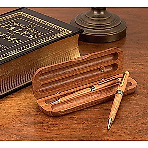 Alex Navarre Durable Executive Bamboo Ballpoint Pen and Pencil Set with Bamboo Storage Case, 3 pieces