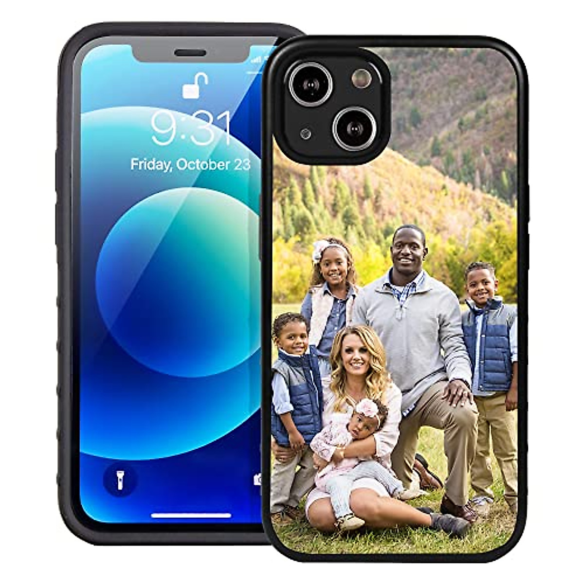 Guard Dog Custom iPhone 13 Case – Custom Photo – Make Your Own Protective Hybrid Case (Black/Black)