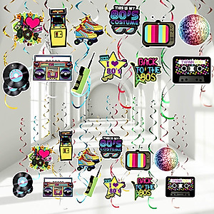 Theme Party Decoration Colorful Hanging Swirl Retro Hip Hop Throwback Ceiling Decor Nostalgia Birthday Party Ceiling Streamer for Rock Hippie Party Disco Retro Party (Stylish Style)