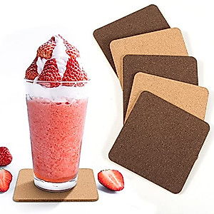 HECHZSO Coasters for Drinks. 6 PCs Round Cork Coasters. Absorbent Heat Resistant Reusable Tea or Coffee Coaster Blank Coasters for Crafts, 2 Color and Double-Sided Available, for Wooden/Coffee Table